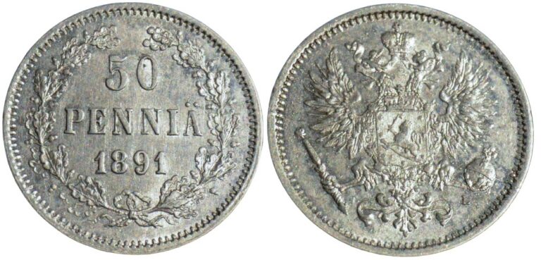 Finland 1891 50 Pennia – Finncoin.com