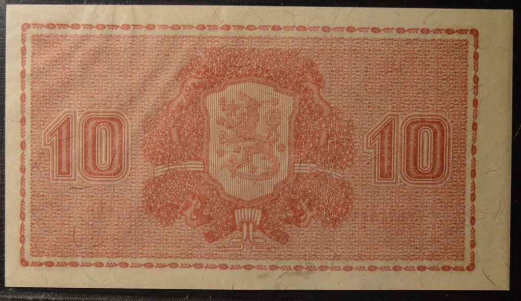 Finland 1945 10 Markkaa, Misalignment Error – Finncoin.com